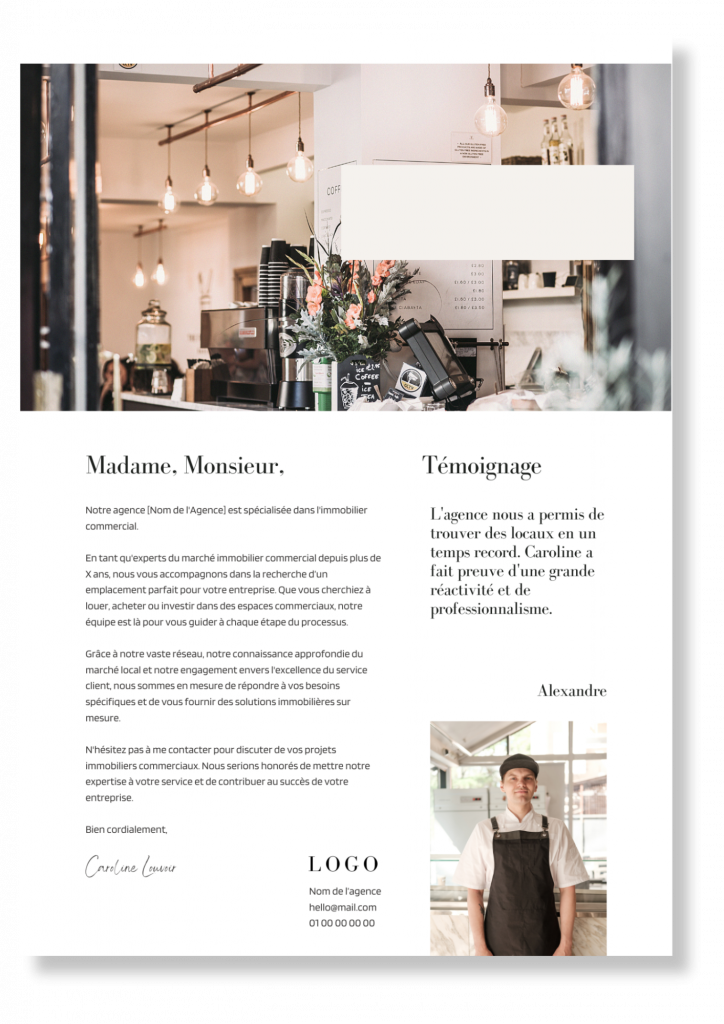 Modèle lettre prospection immobilière gratuite