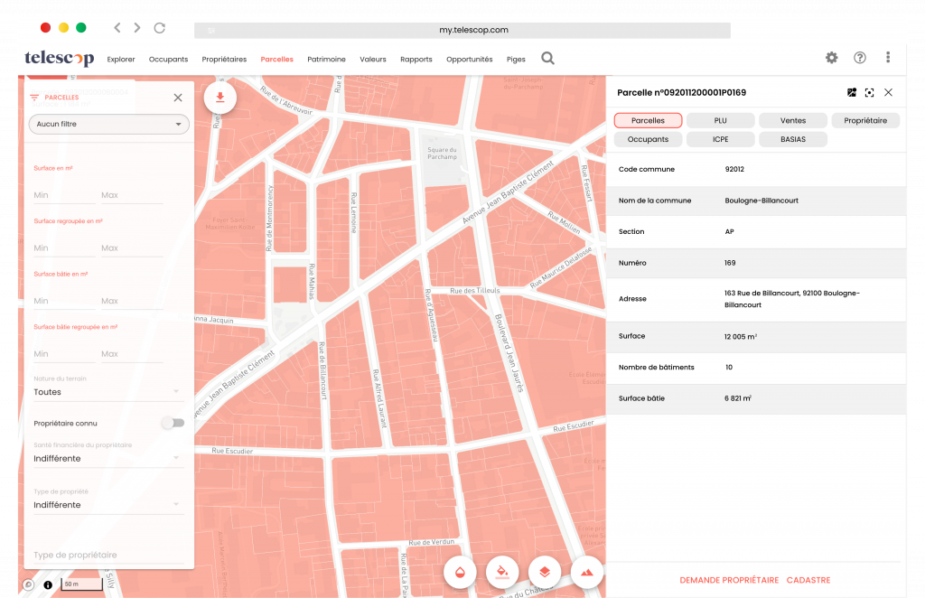 Logiciel prospection immobilière — Telescop